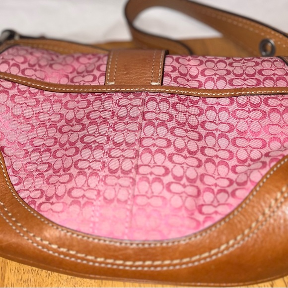 Coach | Bags | Coach Y2k Pink Soho Signature C Monogram Tan Buckle ...